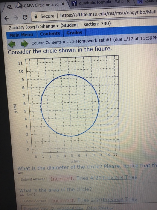 Solved Find diamter and area of the circle on a square grid. | Chegg.com