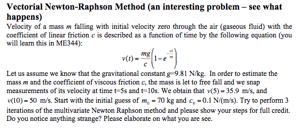 Vectorial Newton-Raphson Method (an interesting | Chegg.com