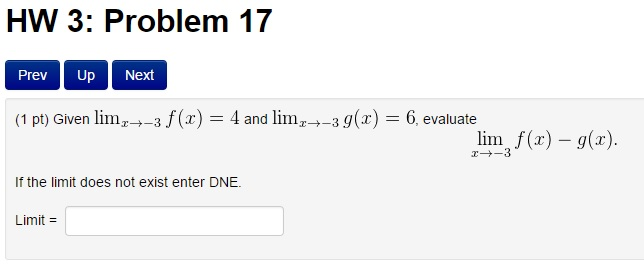 Solved Given lim_x rightarrow -3 f(x) = 4 and lim_x | Chegg.com