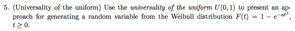 Solved Use the universality of the uniform U(0, 1) to | Chegg.com
