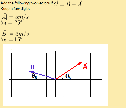 Solved Add the following two vectors if C = B - A Keep a | Chegg.com