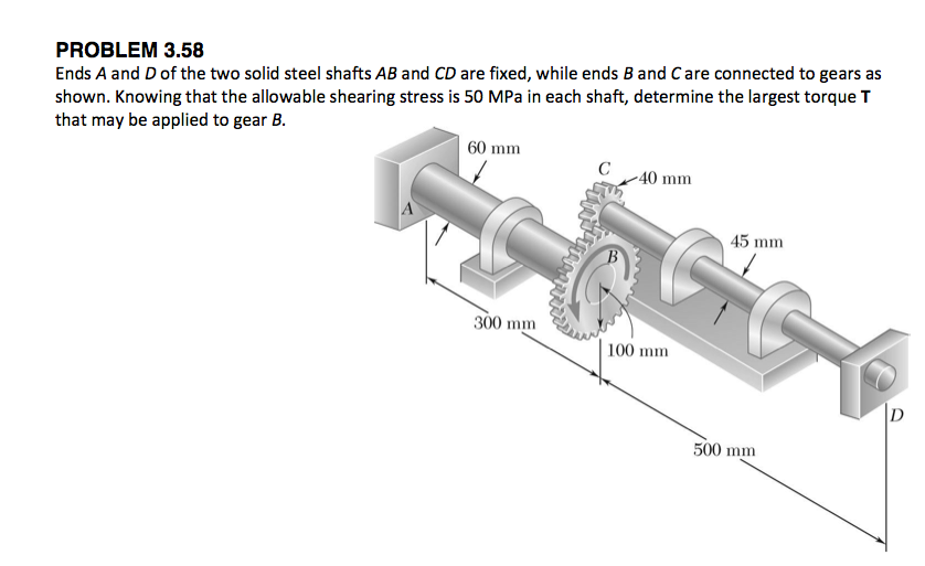 Solved PROBLEM 3.58 Ends A and D of the two solid steel | Chegg.com
