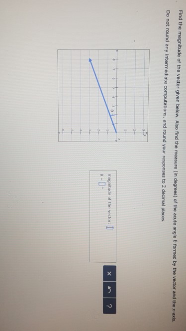 Solved the vector given below. Also find the measure (in | Chegg.com