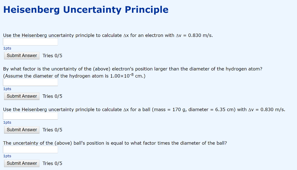 Solved Use the Heisenberg uncertainty principle to calculate | Chegg.com