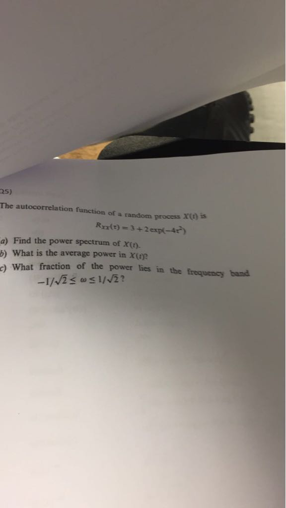 Solved 15) The autocorrelation function of a random process | Chegg.com