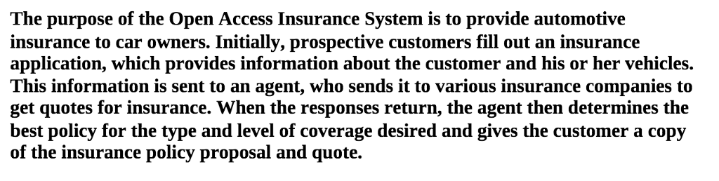 The purpose of the Open Access Insurance System is to | Chegg.com