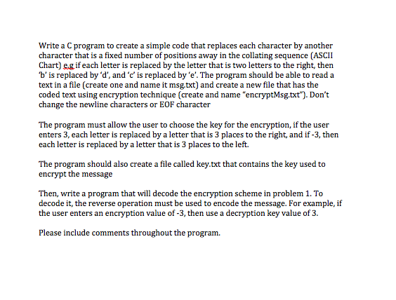 Solved Write A C Program To Create A Simple Code That 3034