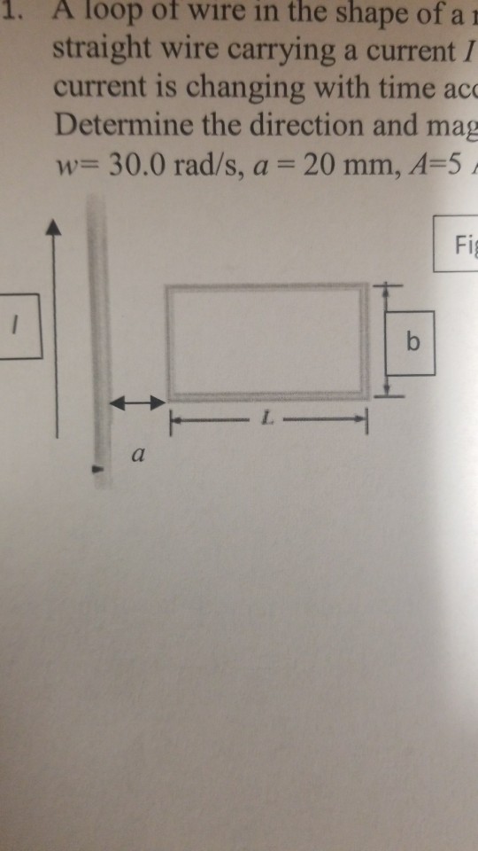 Solved A Loop Of Wire In The Shape Of A Rectangle Of Width