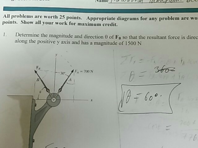 Solved Determine The Magnitude And Direction Theta Of Fb So