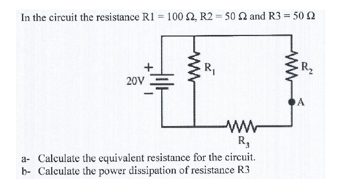 Solved In the circuit the resistance R1 = 100 ohm, R2 = 50 | Chegg.com