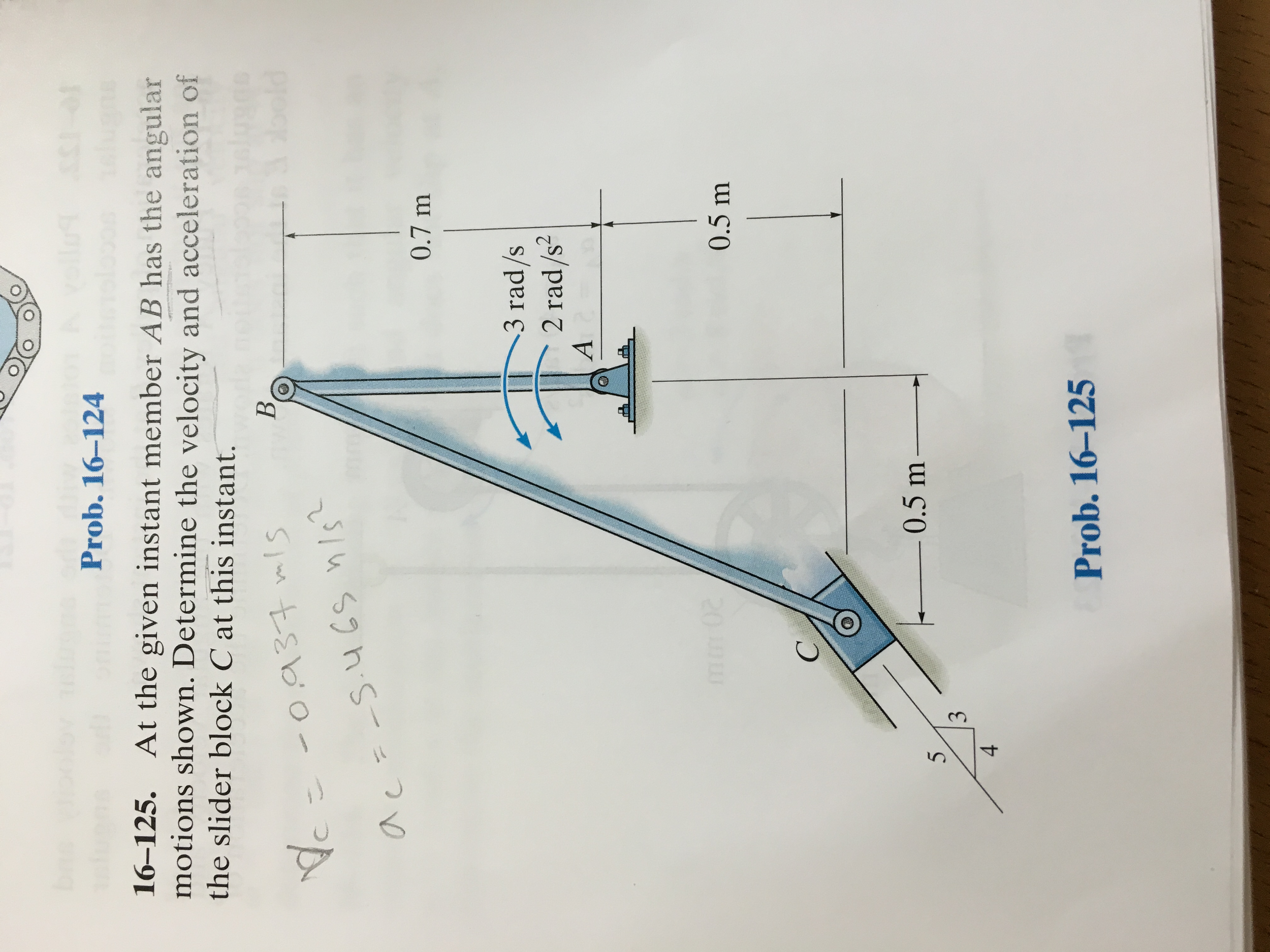 Solved At the given instant member AB has the angular motion | Chegg.com