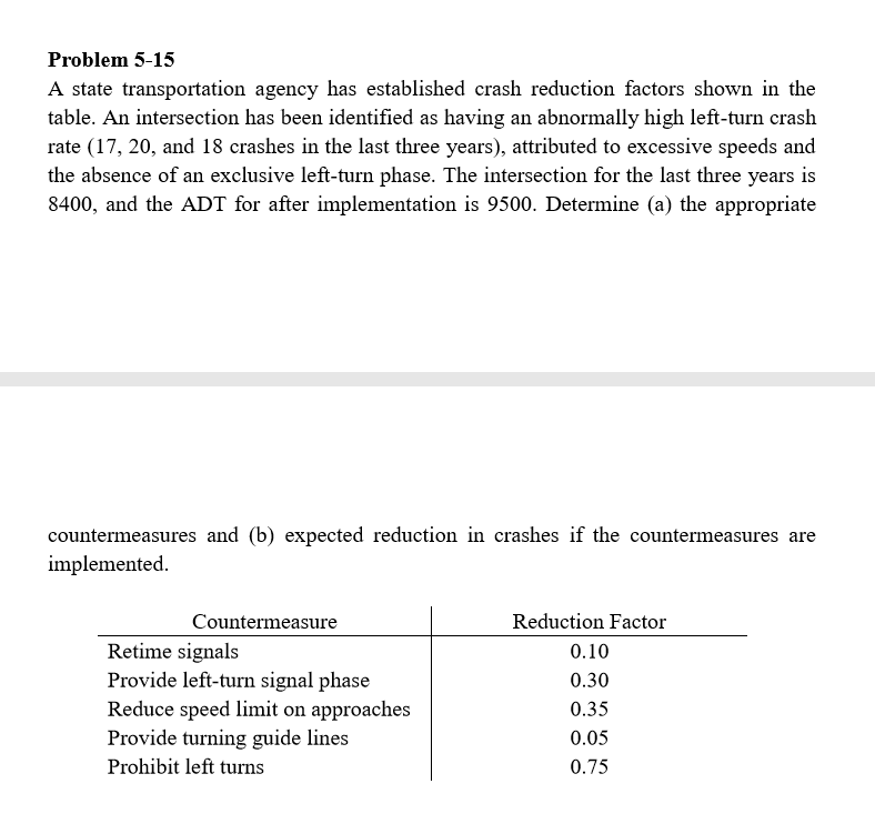 Solved Problem 5-15 A state transportation agency has | Chegg.com