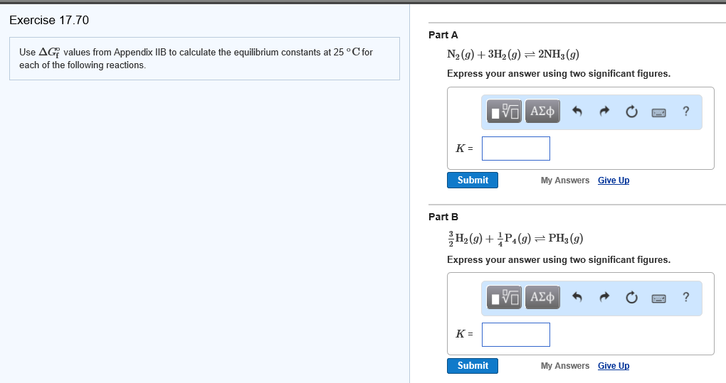 Solved Use Delta G Degreef Values From Appendix Iib To