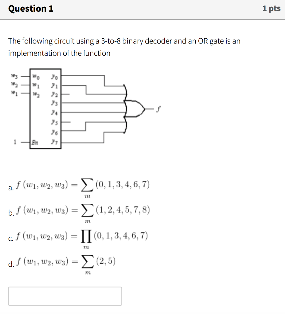 Solved Question 1 The following circuit using a 3-to-8 | Chegg.com