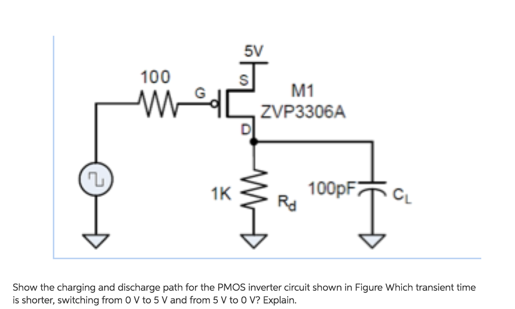 Solved Show the charging and discharge path for the PMOS | Chegg.com
