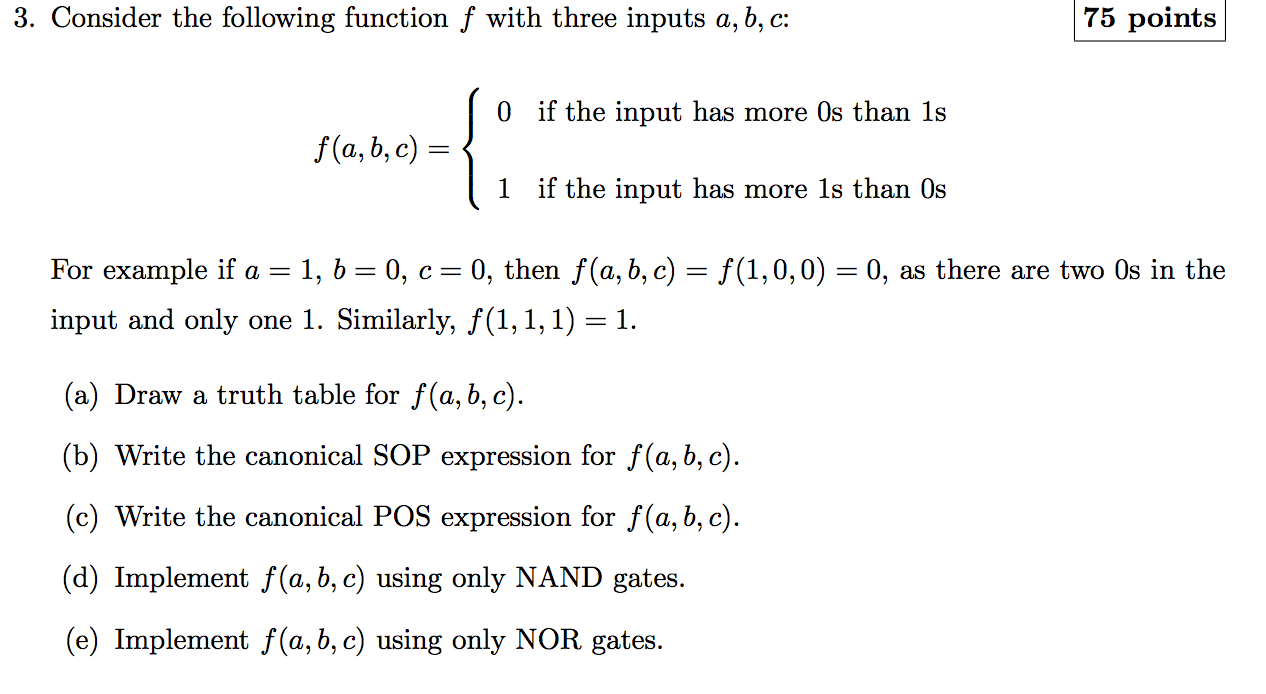 Solved 3. Consider the following function f with three | Chegg.com