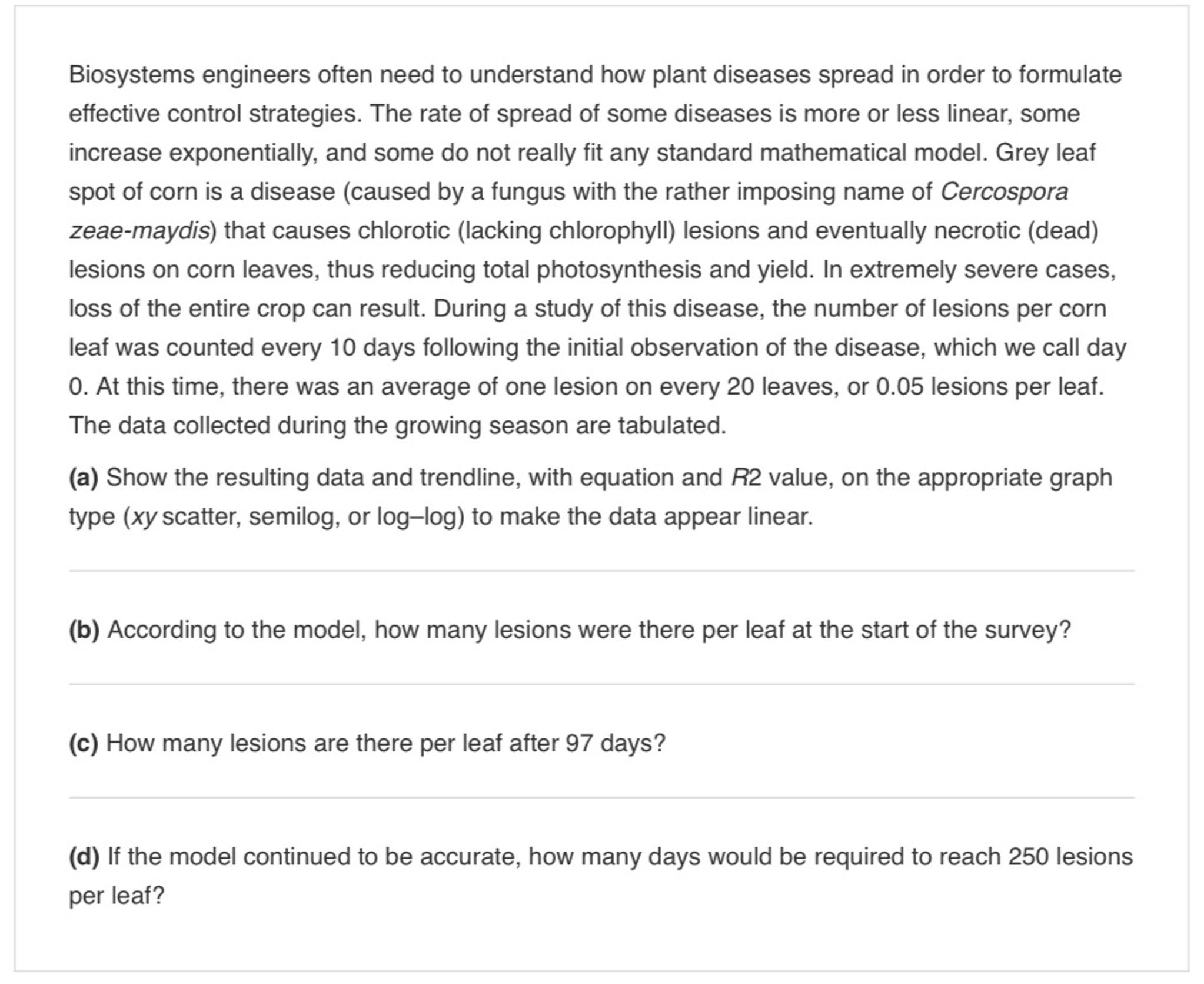 Solved Biosystems Engineers Often Need To Understand How Chegg