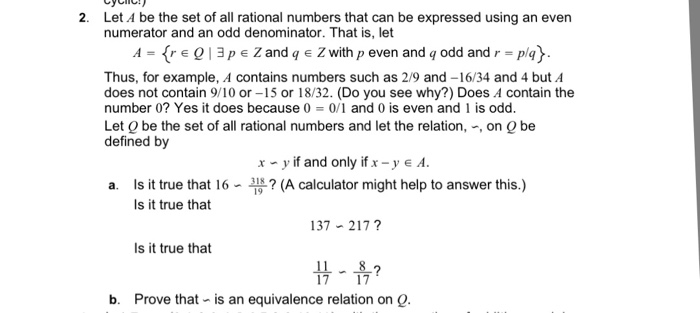Solved Let A be the set of all rational numbers that can be | Chegg.com