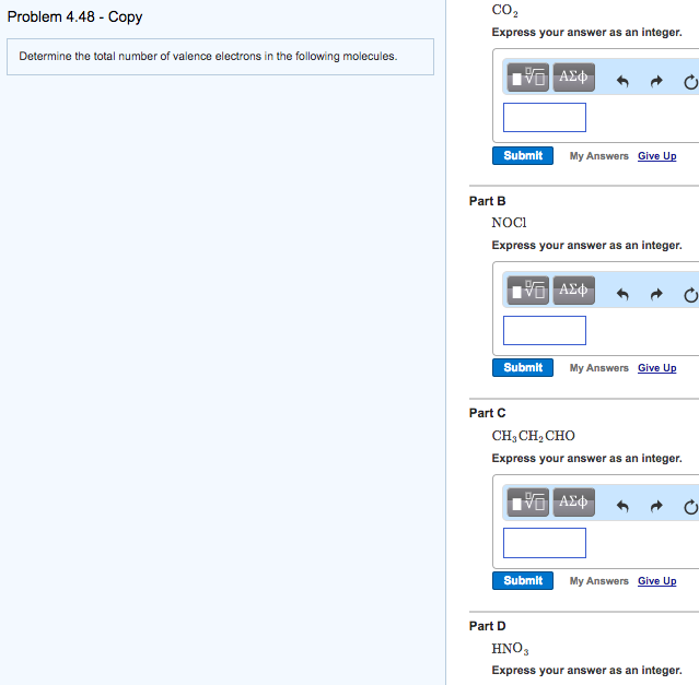Solved CO2 Express your answer as an integer. Problem 4.48- | Chegg.com