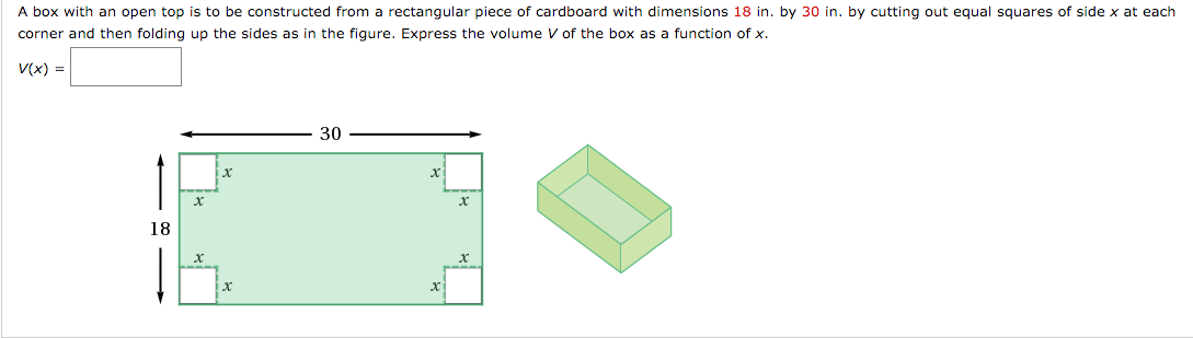 Solved A box with an open top is to be constructed from a | Chegg.com