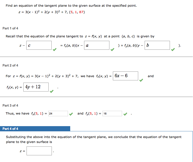 Solved Find An Equation Of The Tangent Plane To The Given Chegg