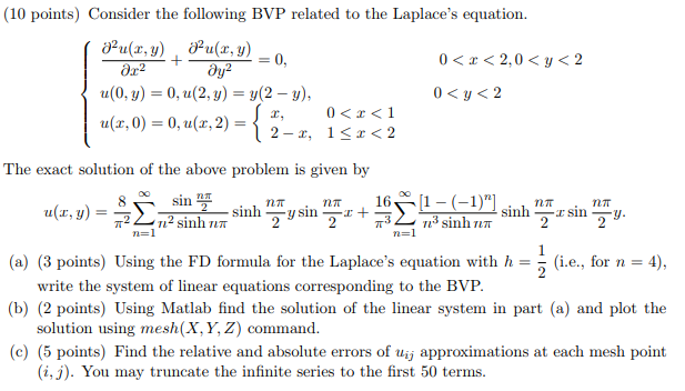 (10 points) Consider the following BVP related to the | Chegg.com