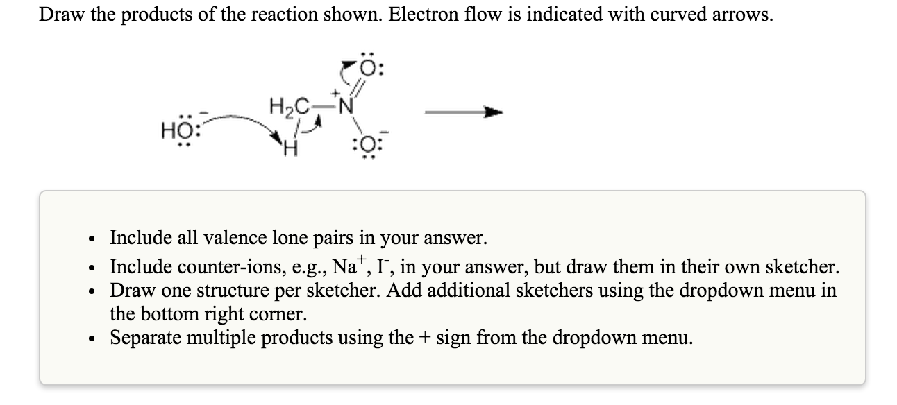 Solved Draw the products of the reaction shown. Electron | Chegg.com