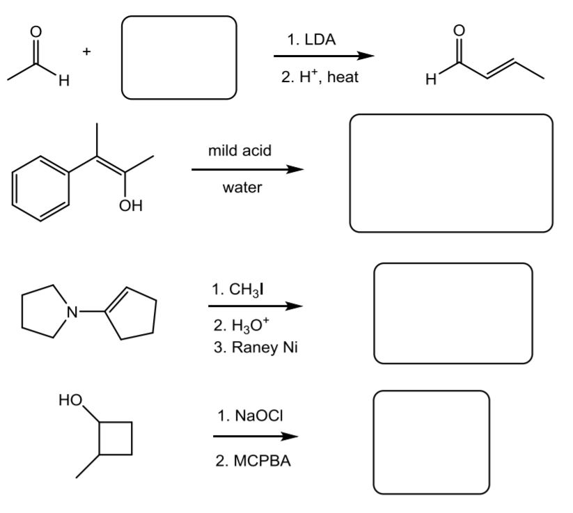 Solved HO OH 1. LDA 2. H+, heat mild acid water 1. CH3I 2. | Chegg.com