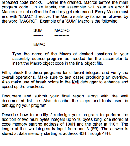 LAB1 Using Subroutines and Macros (Part 1, 2, and 3) | Chegg.com