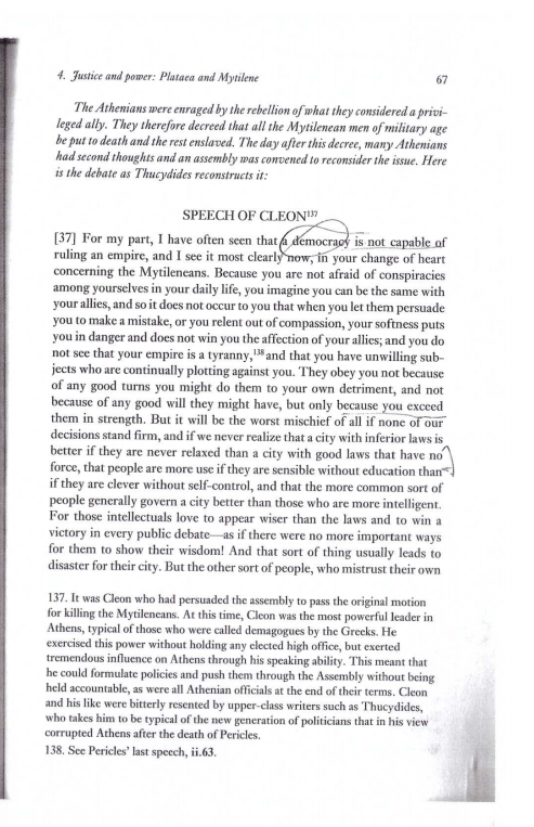 4. Justice and power: Plataea and Mytilene a. Further | Chegg.com