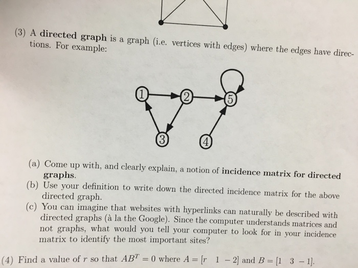 Solved A directed graph is a graph where the edges have | Chegg.com