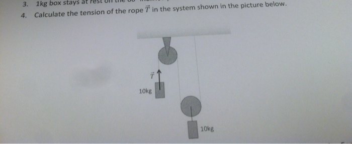 Solved 4. Calculate the tension of the rope vector T in the | Chegg.com