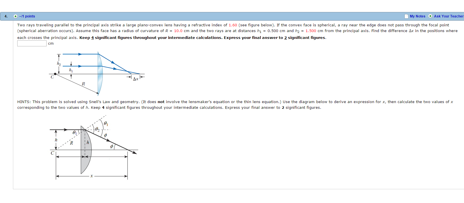 Solved Two rays traveling parallel to the principal axis | Chegg.com