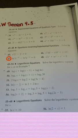 Solved Equations involving exponential functions solve the | Chegg.com