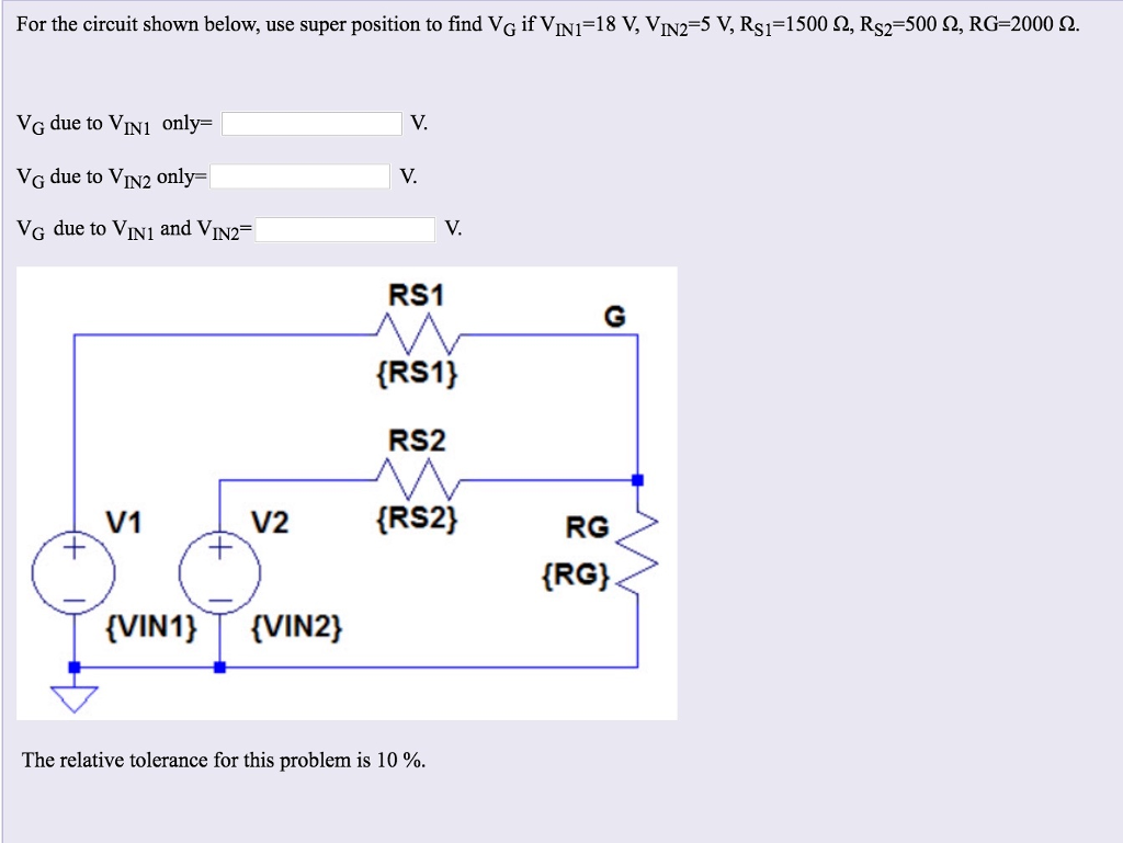 Solved For the circuit shown below, use super position to | Chegg.com