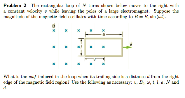 Solved Problem 2 The rectangular loop of N turns shown below | Chegg.com