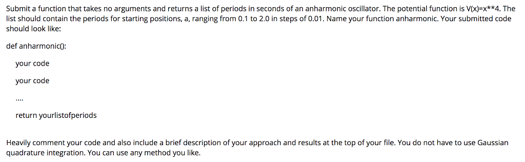 Solved Submit a function that takes no arguments and returns | Chegg.com