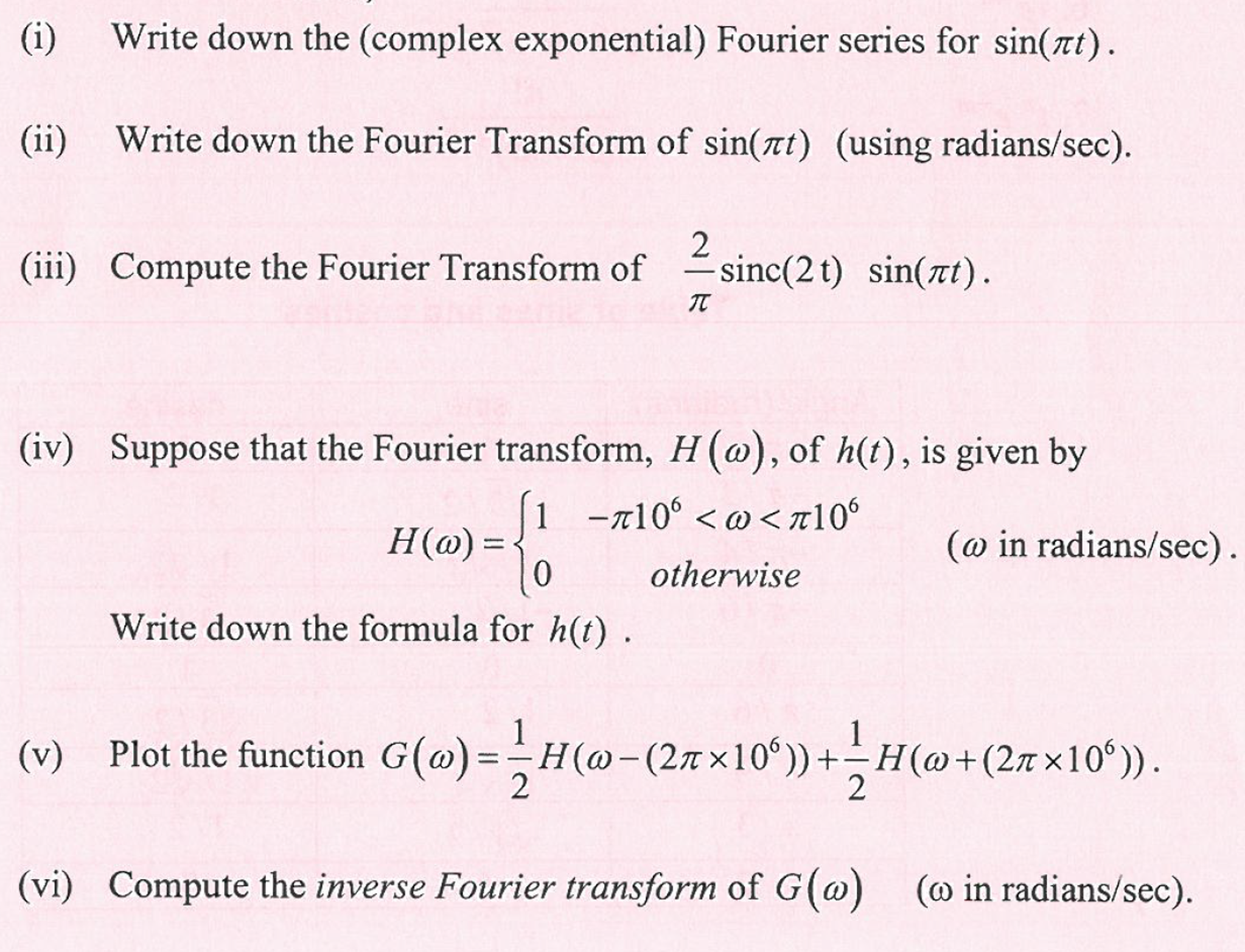 Solved Write down the (complex exponential) Fourier series | Chegg.com