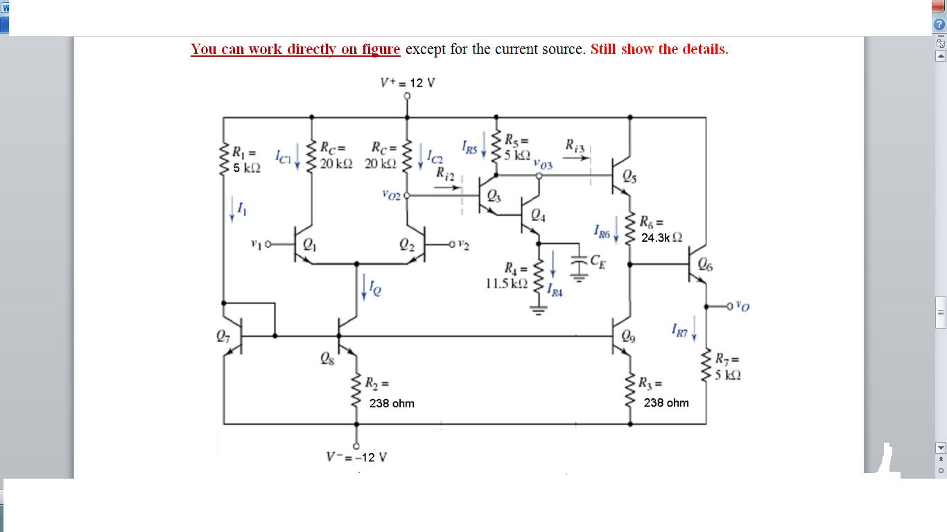 Solved Calculate the output current IQ of the Widlar source: | Chegg.com