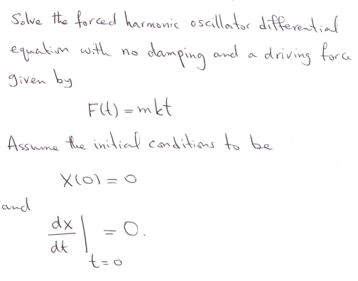 Solved Solve the forced harmonic oscillation differential | Chegg.com