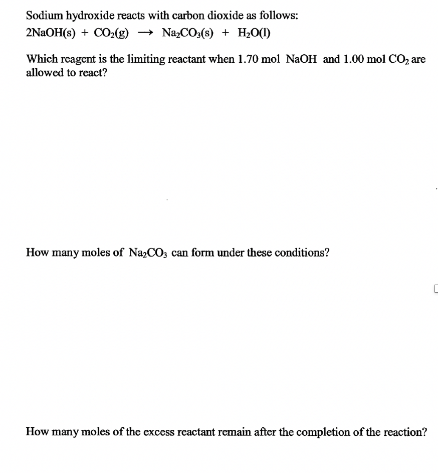 Naoh Co2 Na2co3 H2o Chemical Reaction And Equation