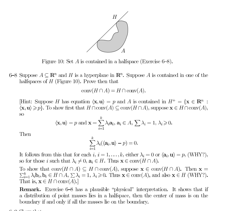Solved Figure 10: Set A is contained in a halfspace | Chegg.com