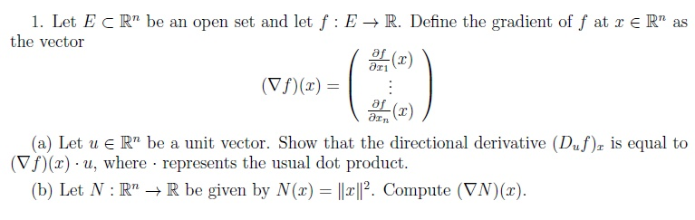 Solved Let E proper subset R^n be an open set and let f : E | Chegg.com