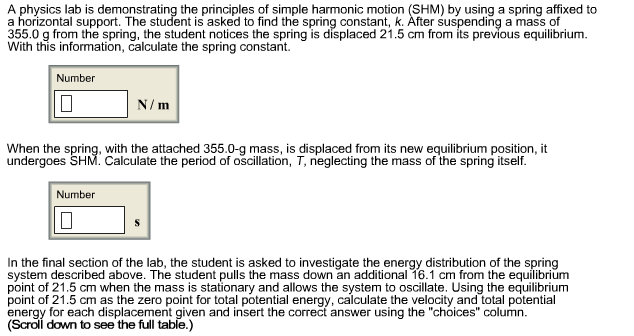 Solved A physics lab is demonstrating the principles of | Chegg.com