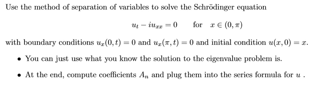 Solved Use the method of separation of variables to solve | Chegg.com