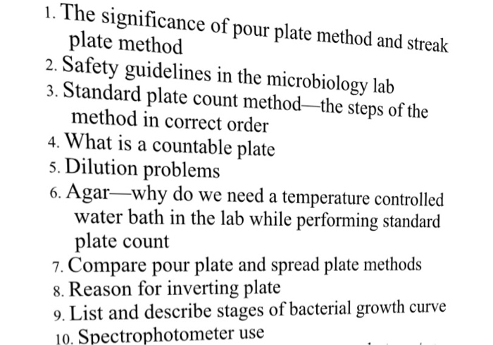 Solved The significance of pour plate method and streak | Chegg.com