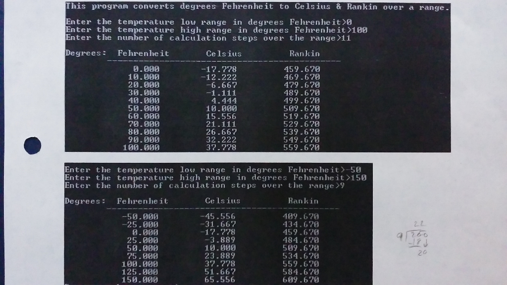 Solved In this exercise generate a table of temperature | Chegg.com