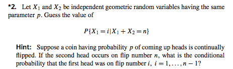 Solved Let X_1 and X_2 be independent geometric random | Chegg.com