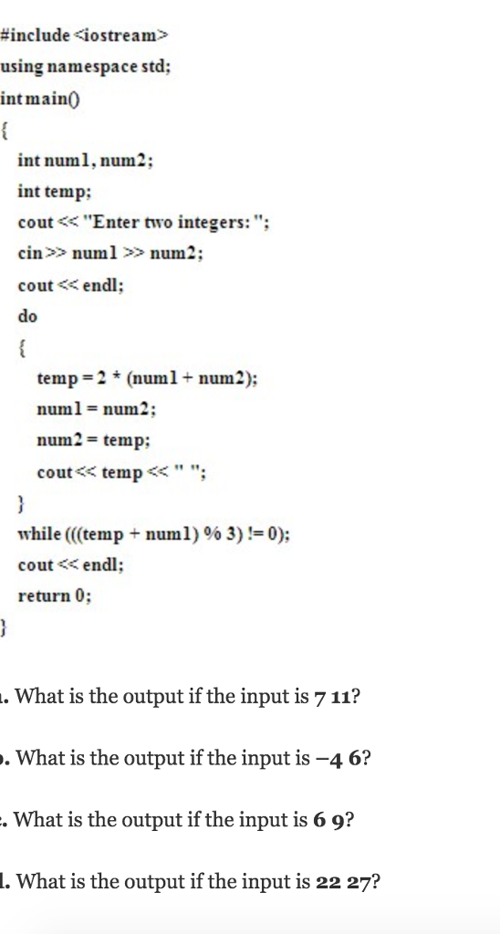 Solved Include Using Namespace Std Intmaino Int Numl 8811