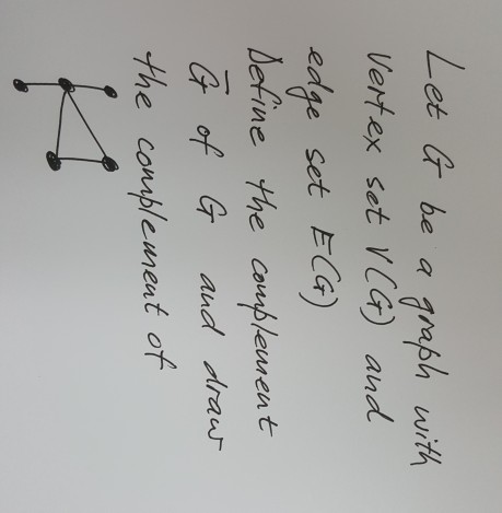 Solved Let G be a graph with vertex set V(G) and edge set | Chegg.com